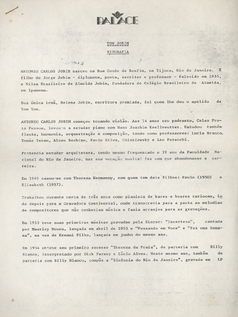 Biografia Tom Jobim | PDF