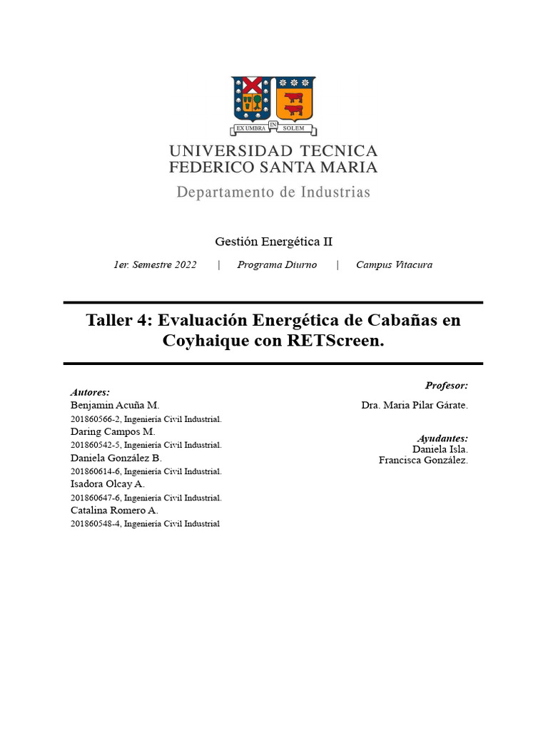 Taller 4 - Retscreen - Cata | PDF | Aire acondicionado | Gas de ...