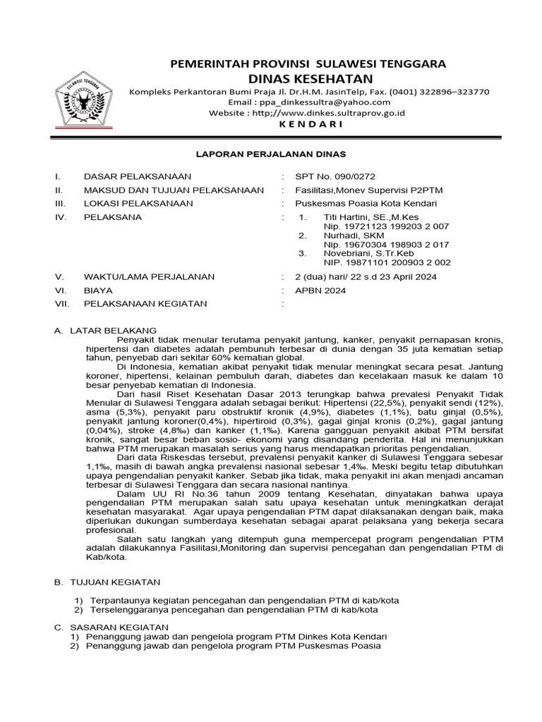 Laporan Monev KOTA KENDARI 2024 | PDF