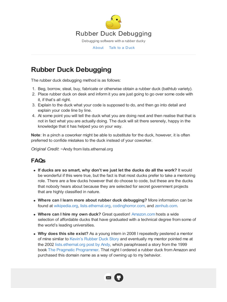 Rubber Duck Debugging Explained | PDF