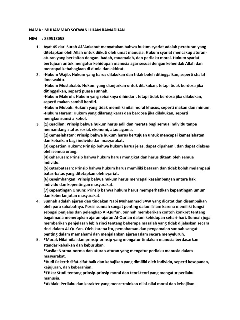 Muhammad Sofwan Ilham (Agama) | PDF