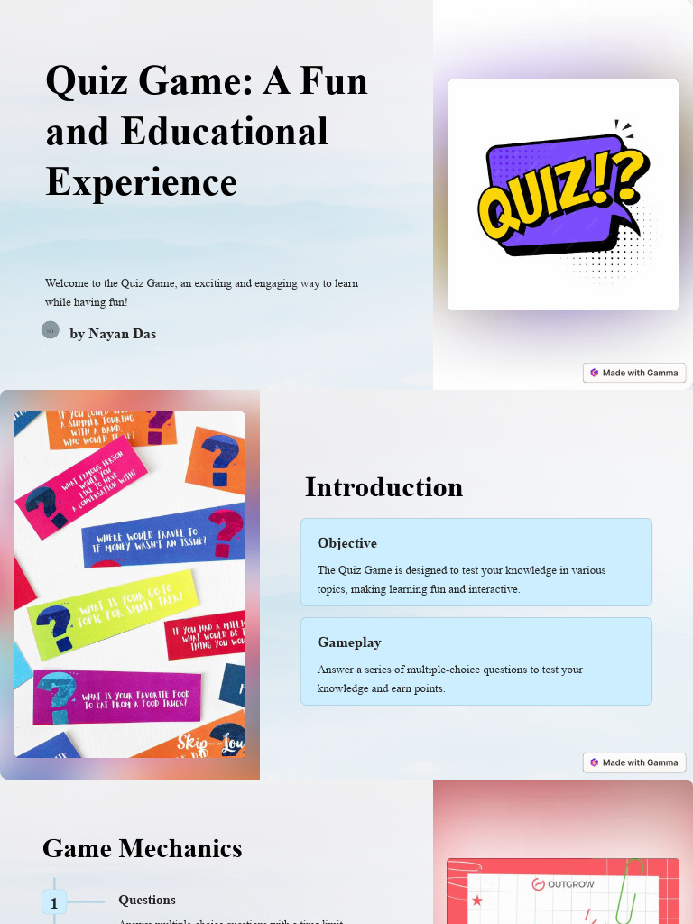 Quiz Game A Fun and Educational Experience | PDF | User Interface ...