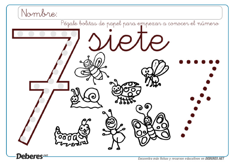 NÚMERO 7 COLOREAR Y TRAZAR | PDF
