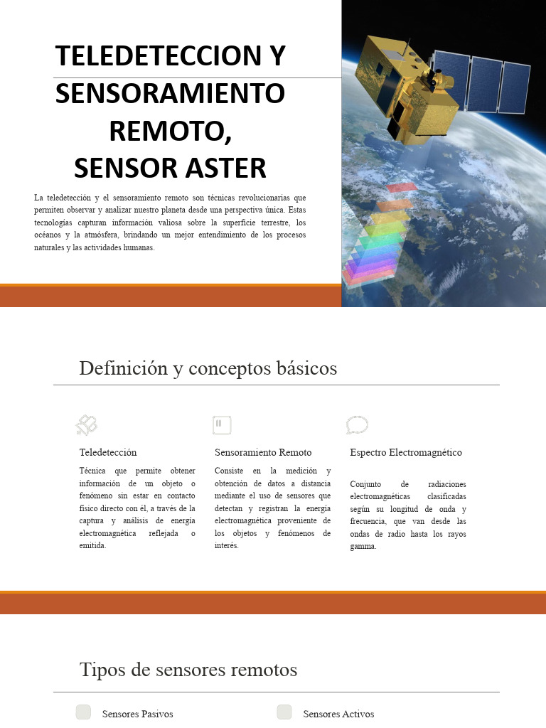 Sensor ASTER: Características y Aplicaciones | PDF | Radiación electromagnética | Sensores remotos