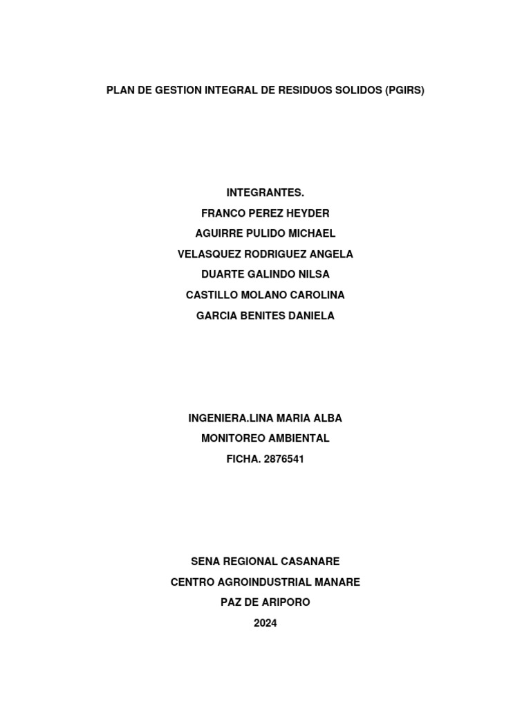 PGIRS La Huerta PDF | PDF | Residuos | Reciclaje