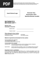 QCAA Methods IA2 Sample Exam 2019 | PDF | Mathematics | Logarithm