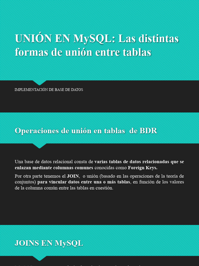 Join Mysql | PDF | Bases de datos | Gestión de datos