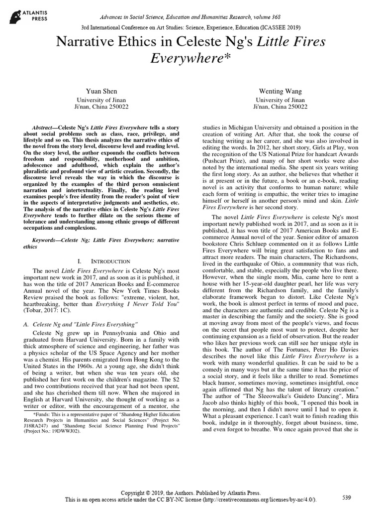 Narrative Ethics in Celeste Ng's Little Fires: Everywhere | PDF | Narration