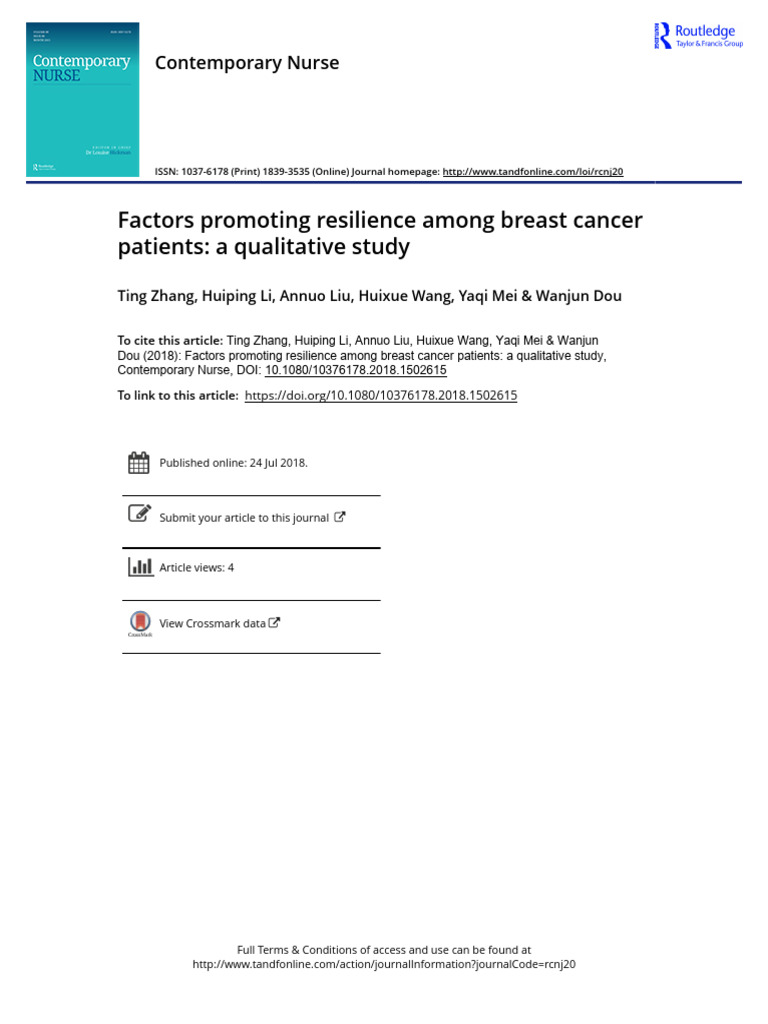 Factors Promoting Resilience Among Breast Cancer Patients | PDF ...