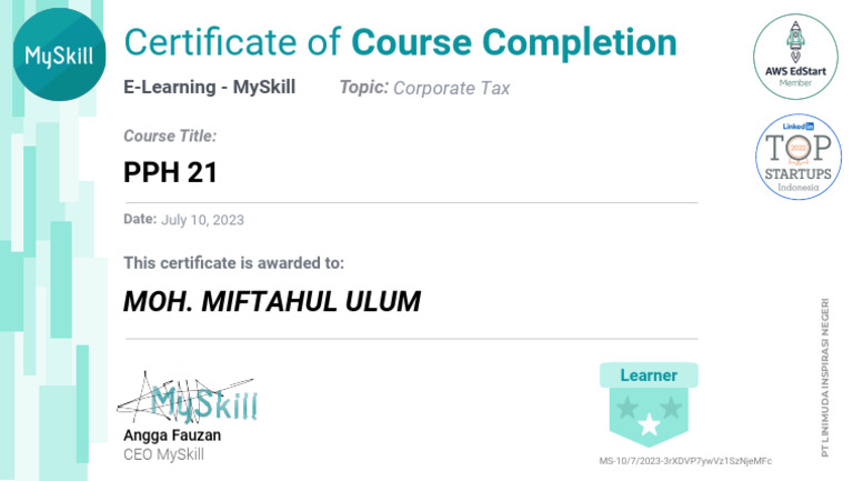 Corporate Tax Course Completion | PDF | Business
