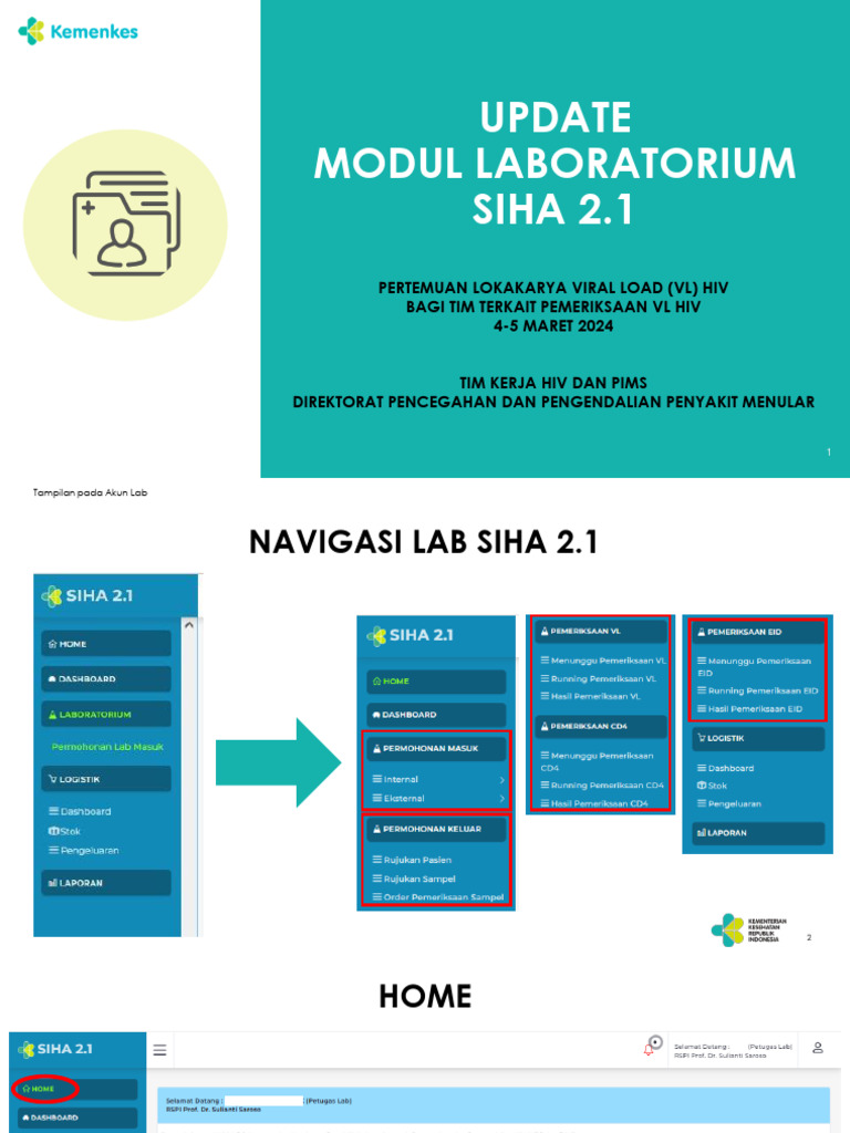 Materi 5a. Workflow Dan Navigasi SIHA 2.1 Menu Lab | PDF