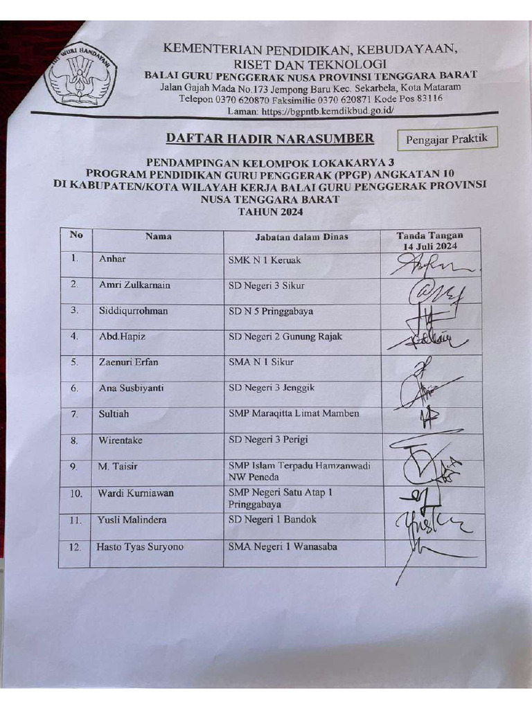Contoh Absen | PDF