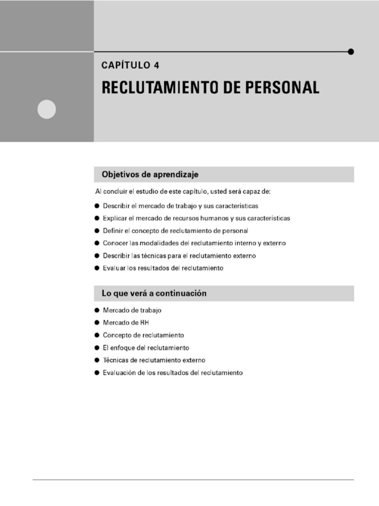 Capitulo 4 Reclutamiento de Personal Chiavenato - Compressed | PDF