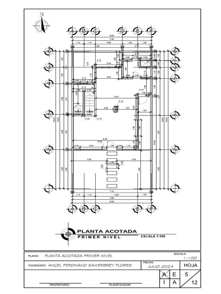 Planta Acotada - Escala 1:100 | PDF