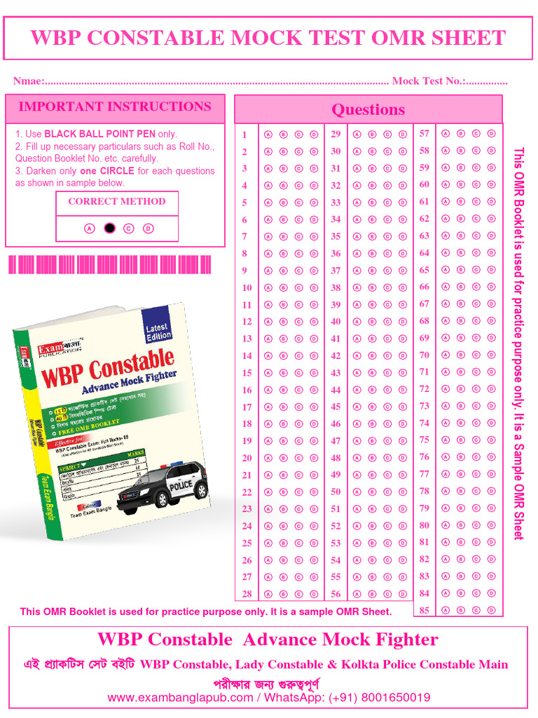 WBP Constable Mock Test OMR QR | PDF | Optical Character Recognition ...