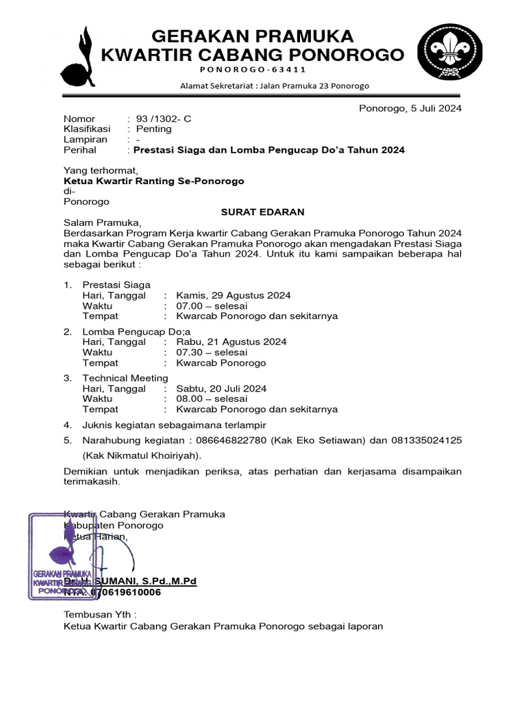 Prestasi Siaga & Lomba Doa 2024 | PDF