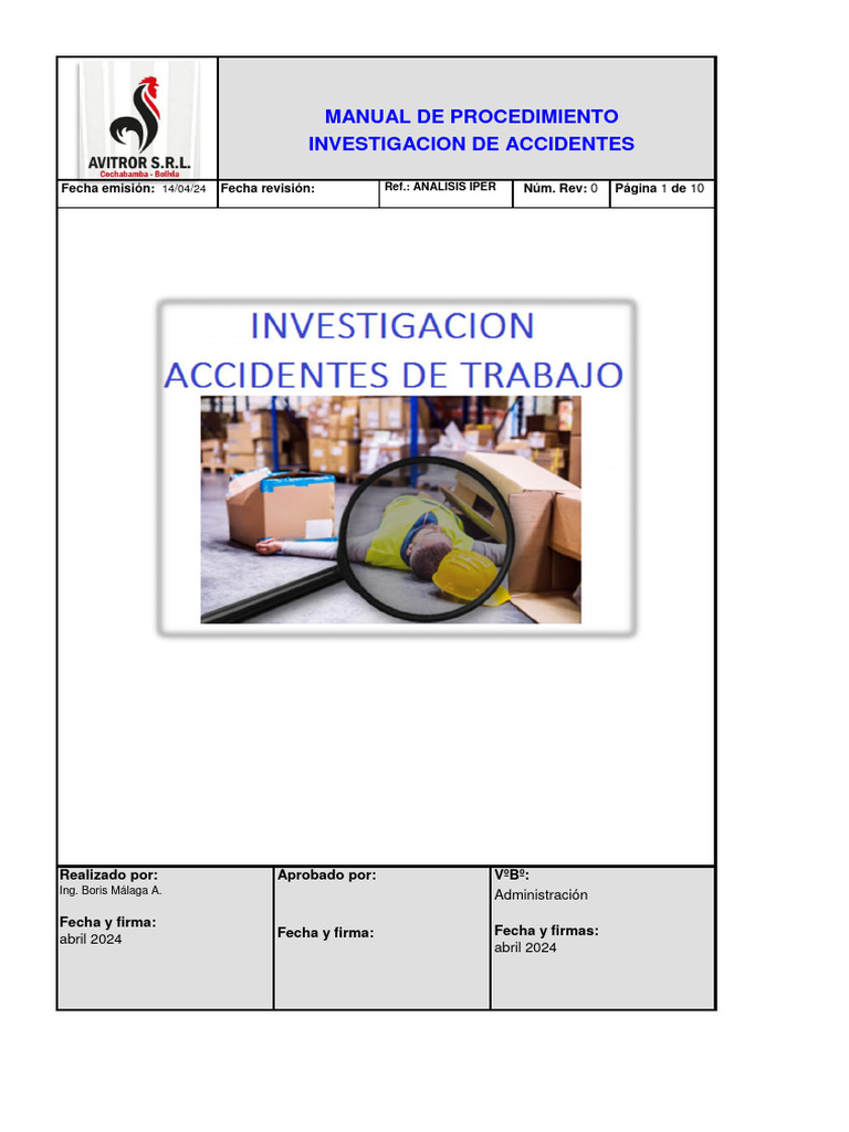 7. MANUAL DE PROCEDIMIENTO DE INVESTIGACION DE ACCIDENTE | PDF