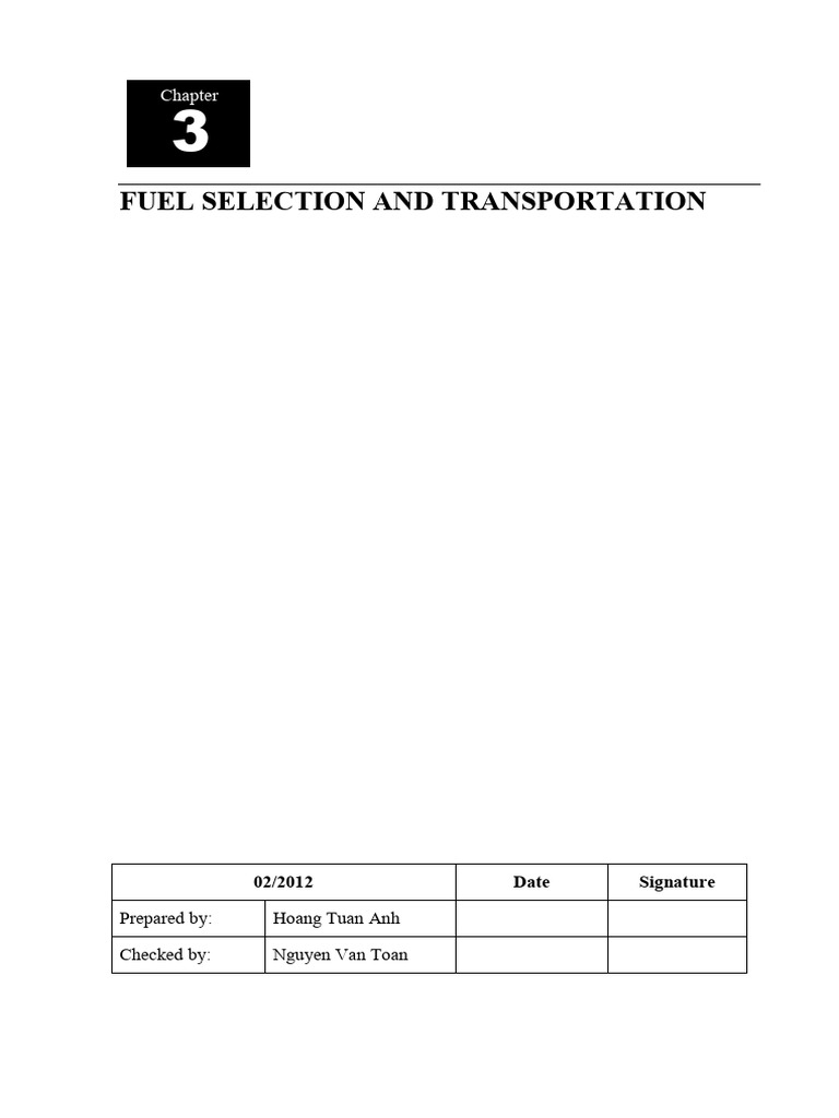 P1.V1.C3 Fuel Selection and Transportation | PDF