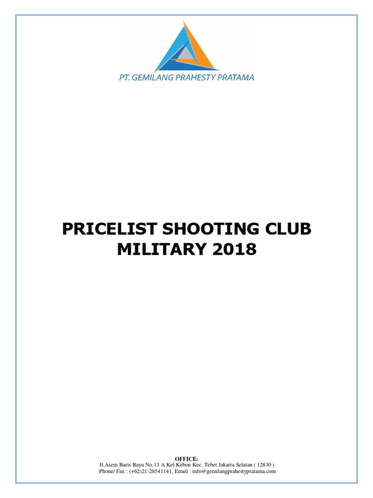 Pricelist Shooting Club Military 2018 - 240702 - 113120 | PDF | Caliber | Marksmanship