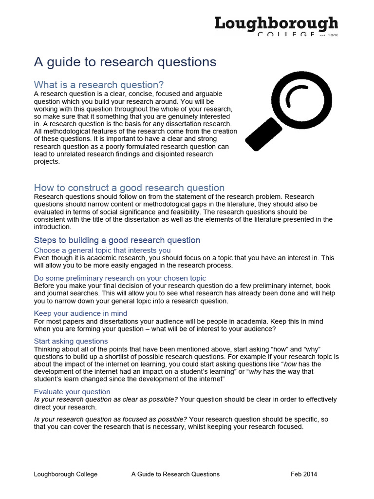 A Guide To Research Questions | PDF | Evidence | Inquiry