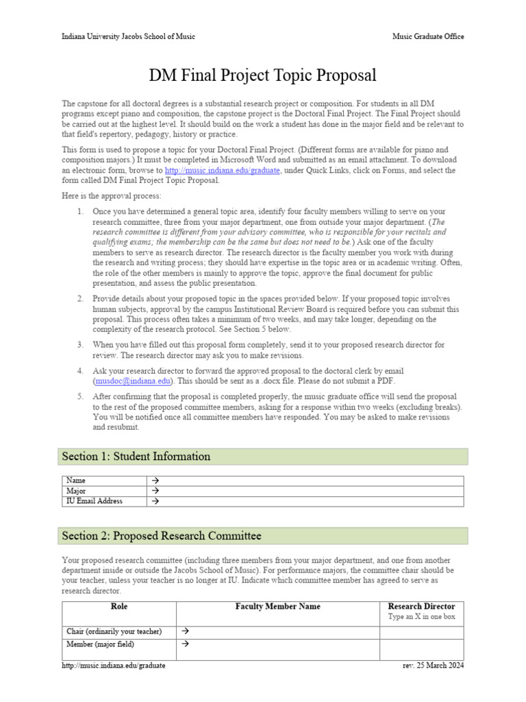 Form - Topic Proposal DM Final Project | PDF | Institutional Review Board | Paragraph