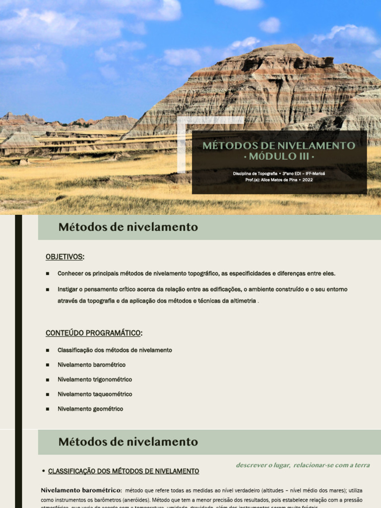 Módulo III - Métodos de Nivelamento | PDF | Pressão