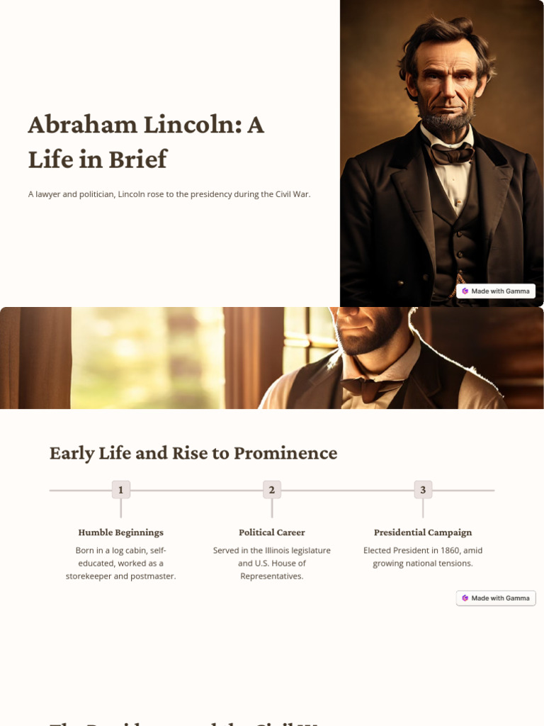 Abraham Lincoln A Life in Brief - 240711 - 201246 | PDF | Social Science