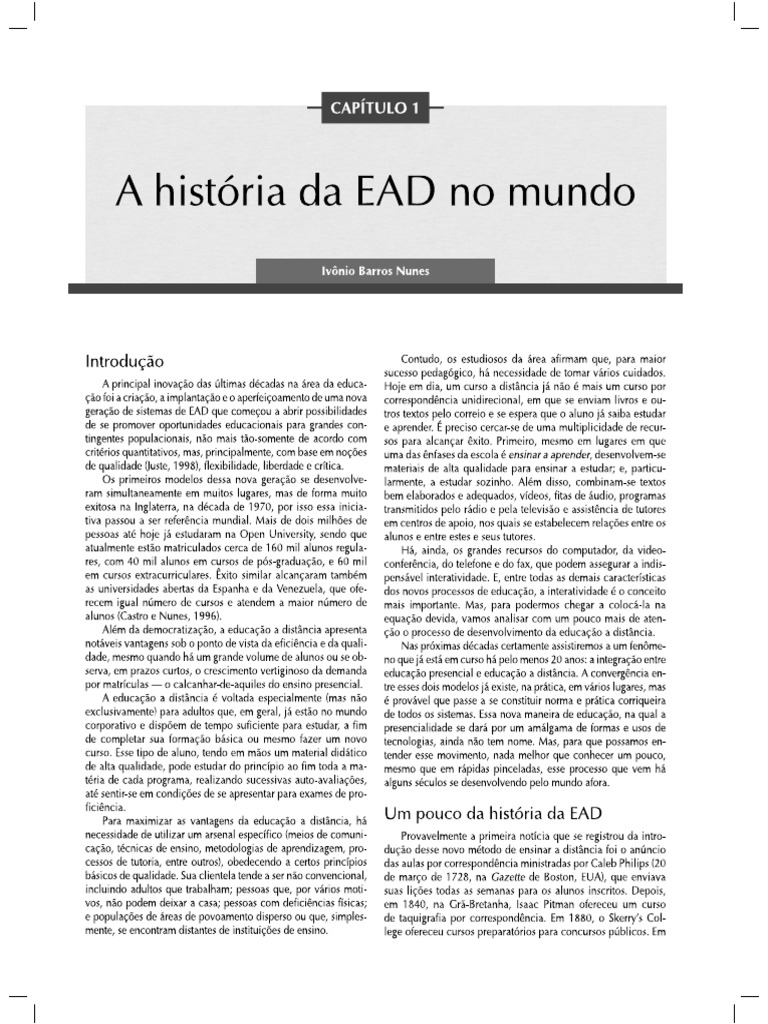 A História Da EAD No Mundo | PDF