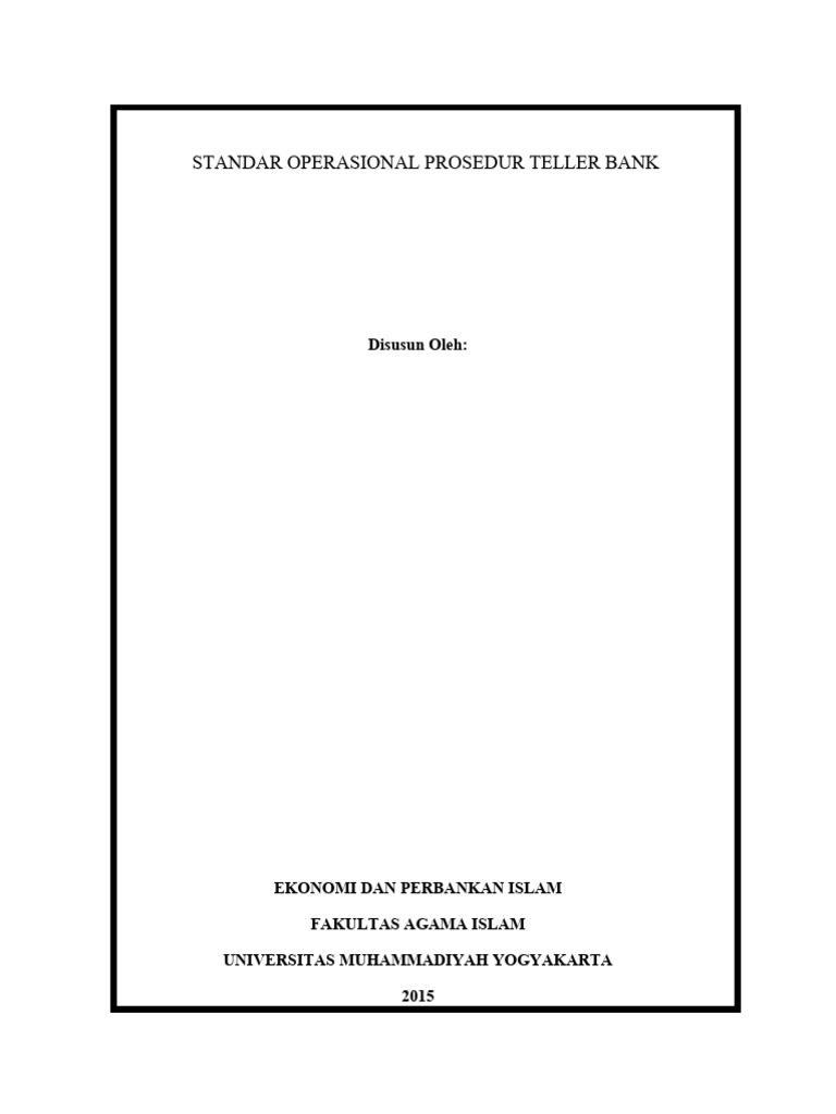 SOP Teller Bank: Tugas & Etika | PDF | Bisnis | Hukum