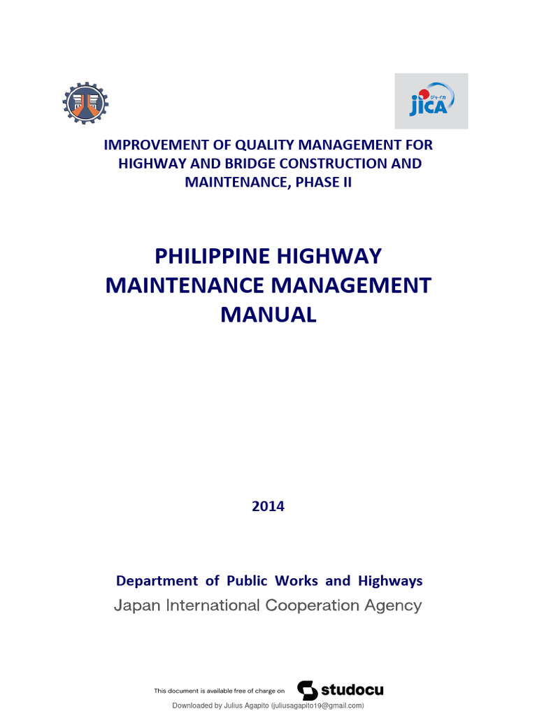 Philippine Highway Miantenance Management Manual | PDF | Road Surface ...