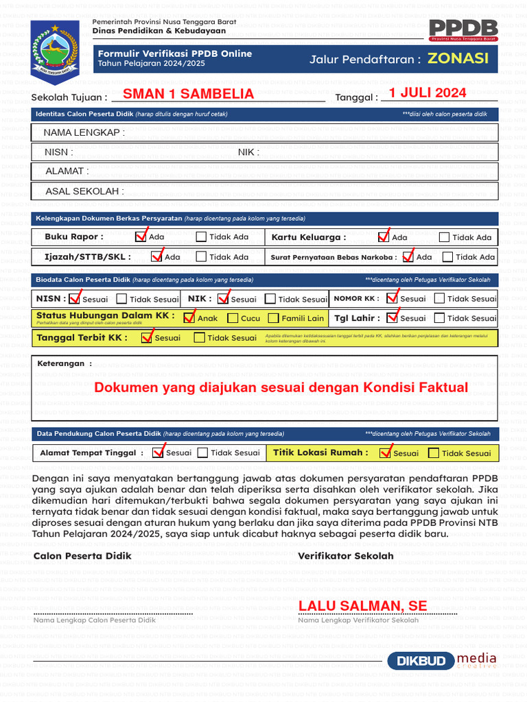 Checklist Zonasi | PDF