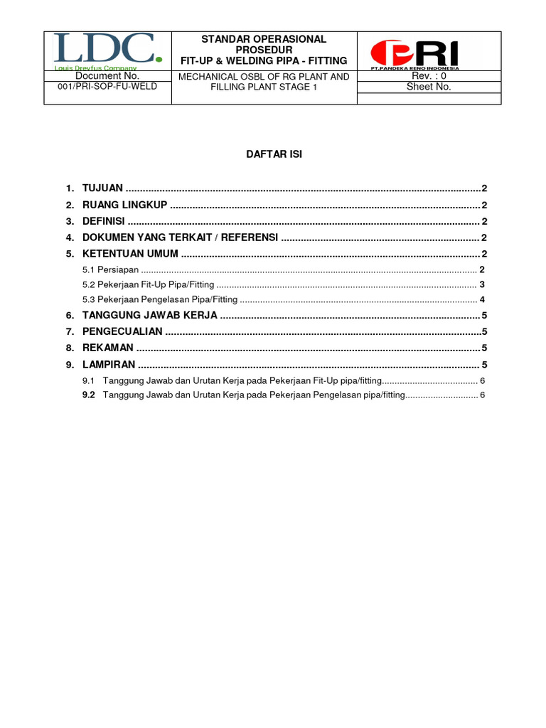 Prosedur Fit-Up dan Pengelasan Pipa | PDF | Teknologi & Rekayasa