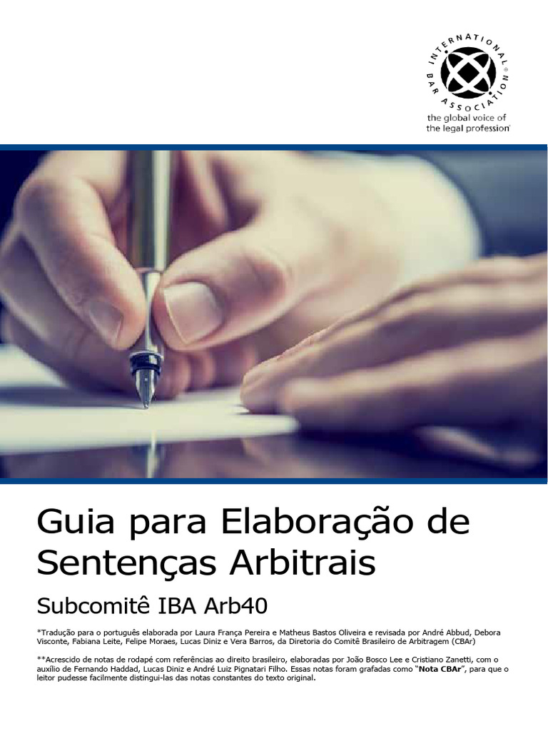 Guia para Elaboracao de Sentencas Arbitrais Da Iba Traducao e Notas ...