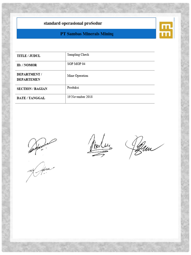SOP Sampling Check | PDF