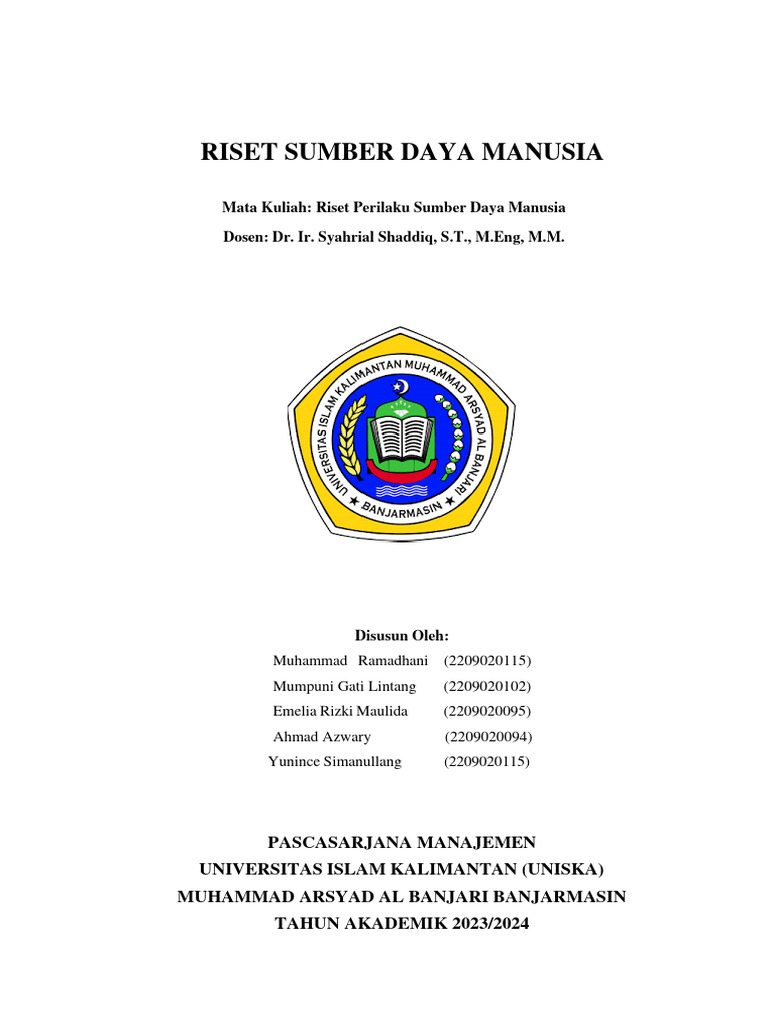 Riset Sumber Daya Manusia: Tujuan & Manfaat | PDF | Karier & Perkembangan | Pengembangan Diri