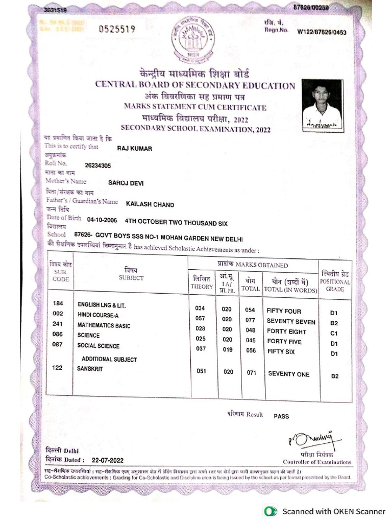 10 Marksheet Compressed | PDF