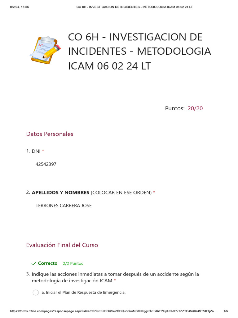 Co 6H - Investigacion de Incidentes - Metodologia Icam 06 02 24 LT ...