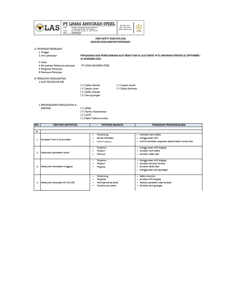 Jsa Alat Berat Ok | PDF