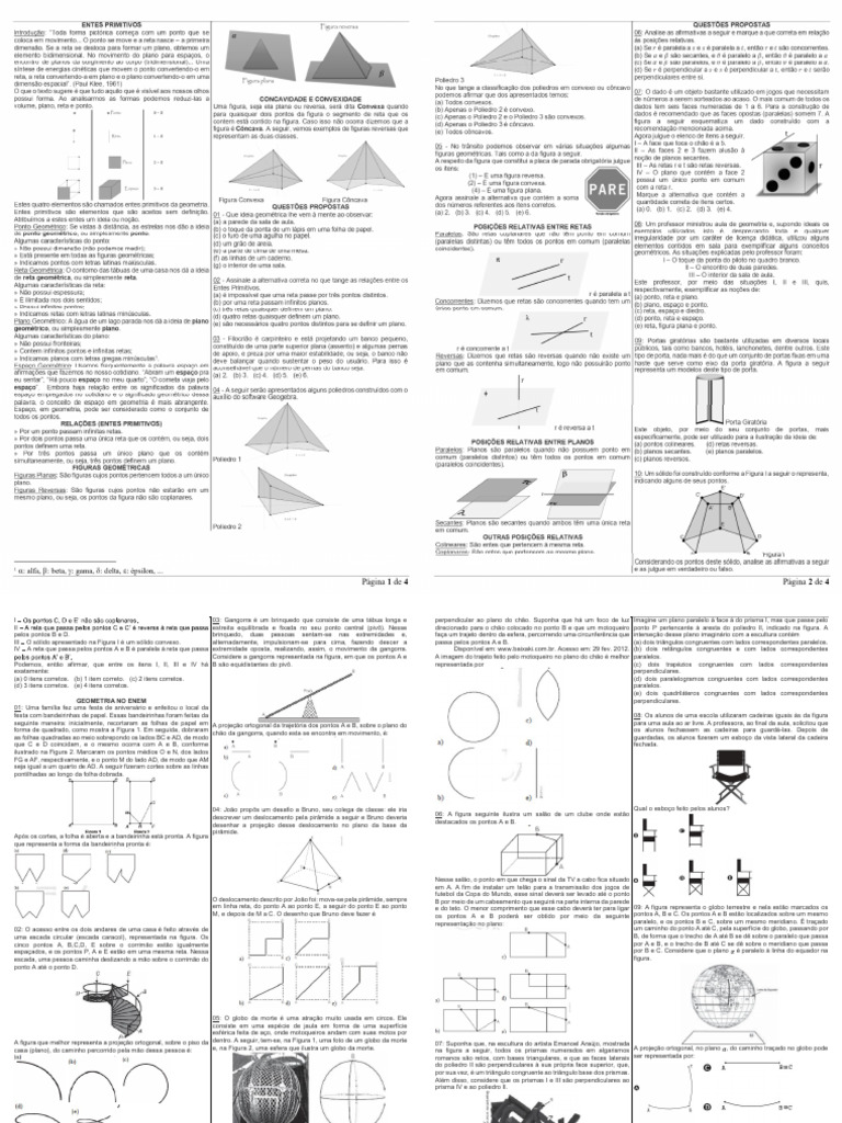 Aula 01 Geometria CPM 2024 | PDF | Geometria Euclidiana | Geometria