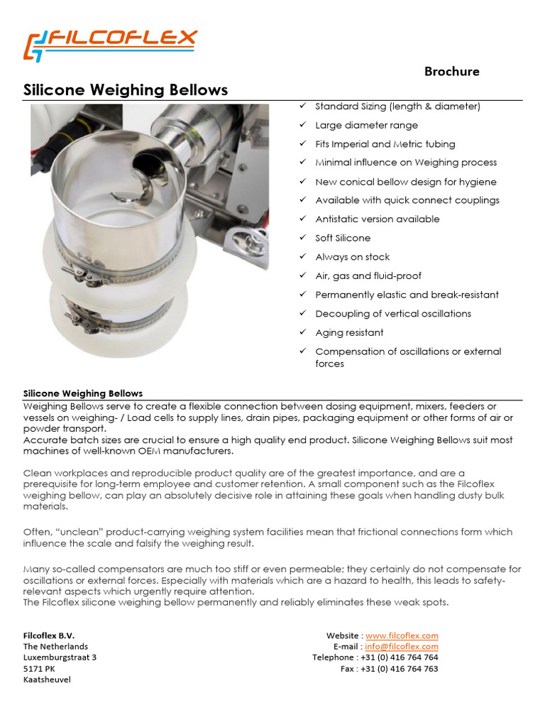 Silicone-Weighing-Bellows FDA Brochure 2022V2 | PDF | Materials ...