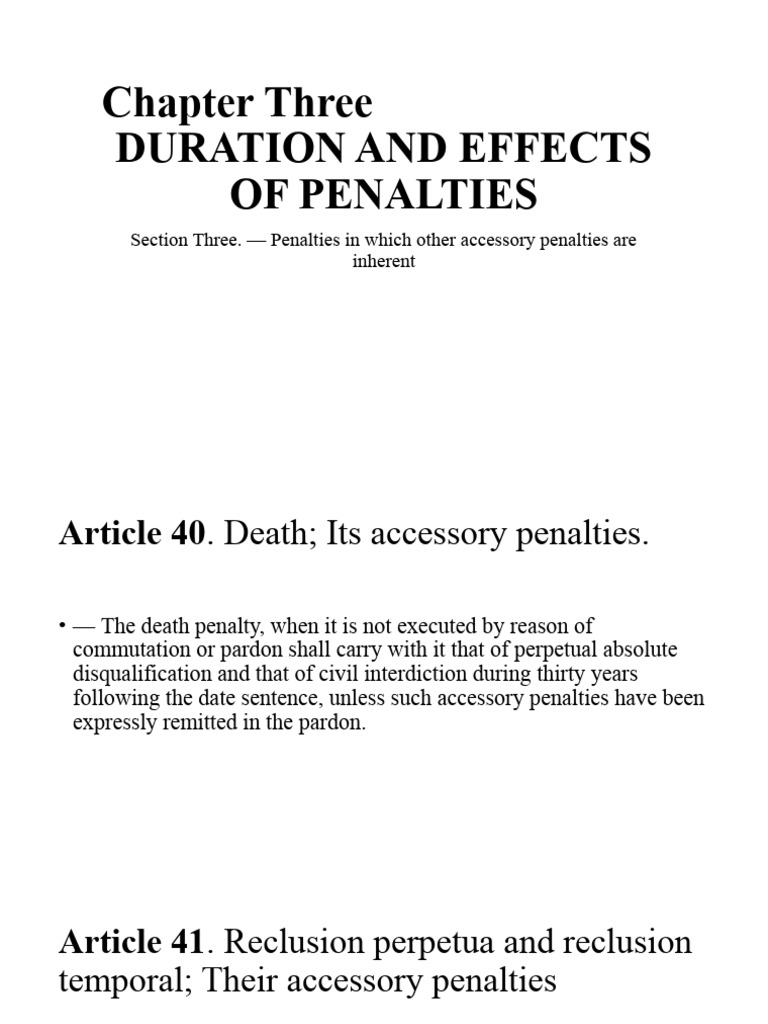 Chapter Three Duration and Effects of Penalties | PDF | Felony | Pardon