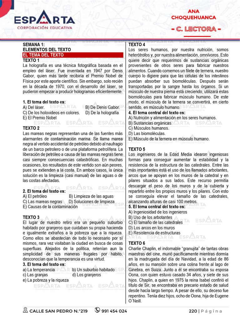 Guia Comprension Lectora Pdf Fonógrafo Café