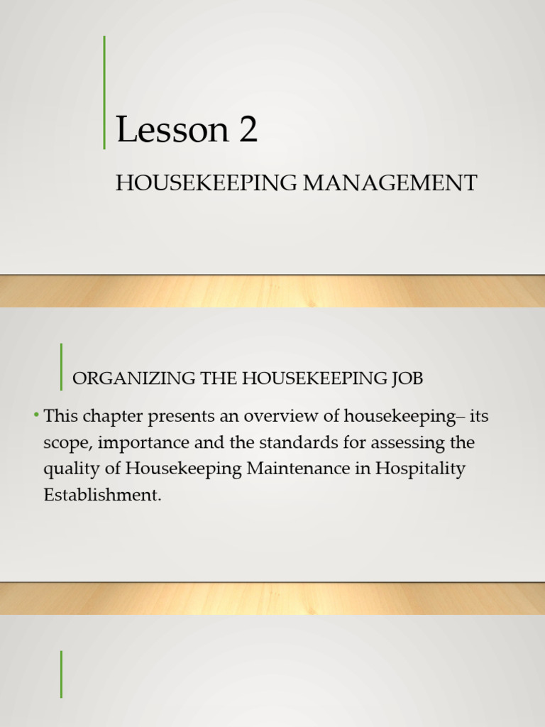 Housekeeping Management Essentials | PDF | Housekeeping | Vacuum Cleaner