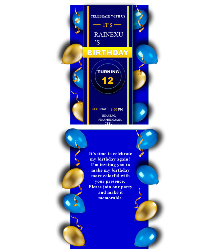 Birthday Invitation CARD SAMPLE | PDF