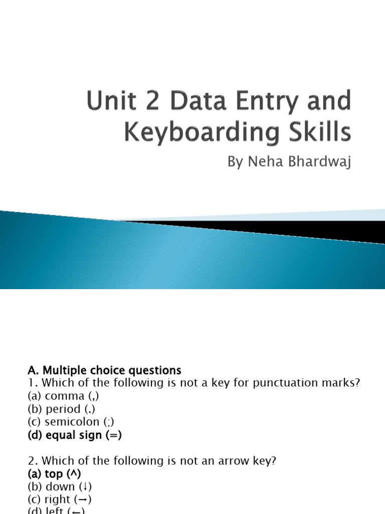 Unit 2 DE&KS | PDF | Computer Keyboard | Input/Output
