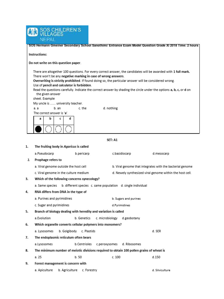 Model Question - SOS HGS Sanothimi | PDF | Force | Light