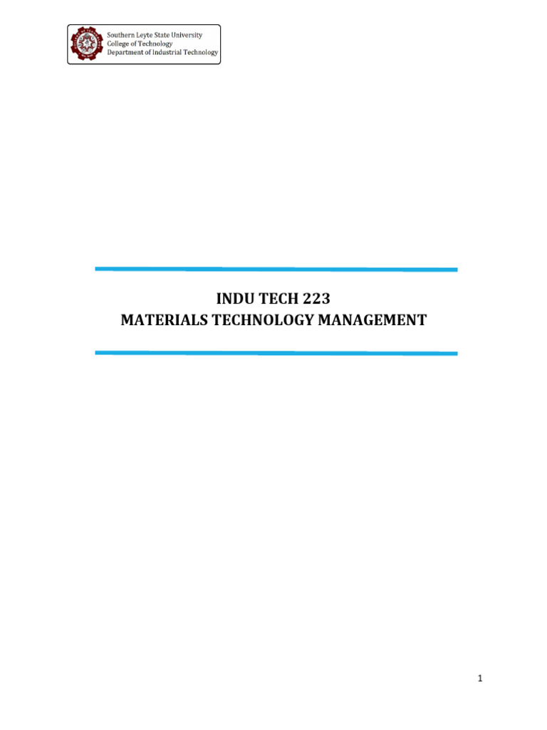INDUTECH Module-for-Materials-Technology-Management-1 | PDF | Polymers ...