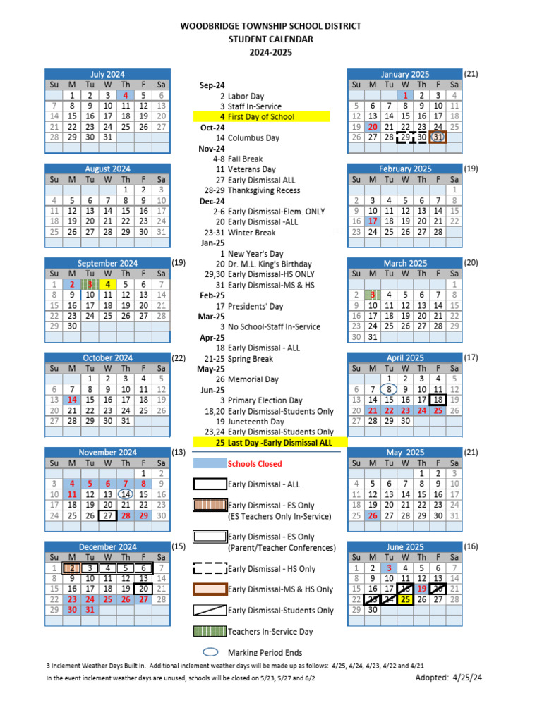 StudentCal24 25 | PDF | Observances | Holidays