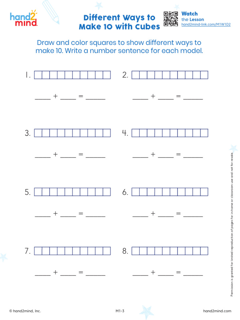 Grade 1 Math Different Ways To Make 10 With Cubes | PDF | Career & Growth