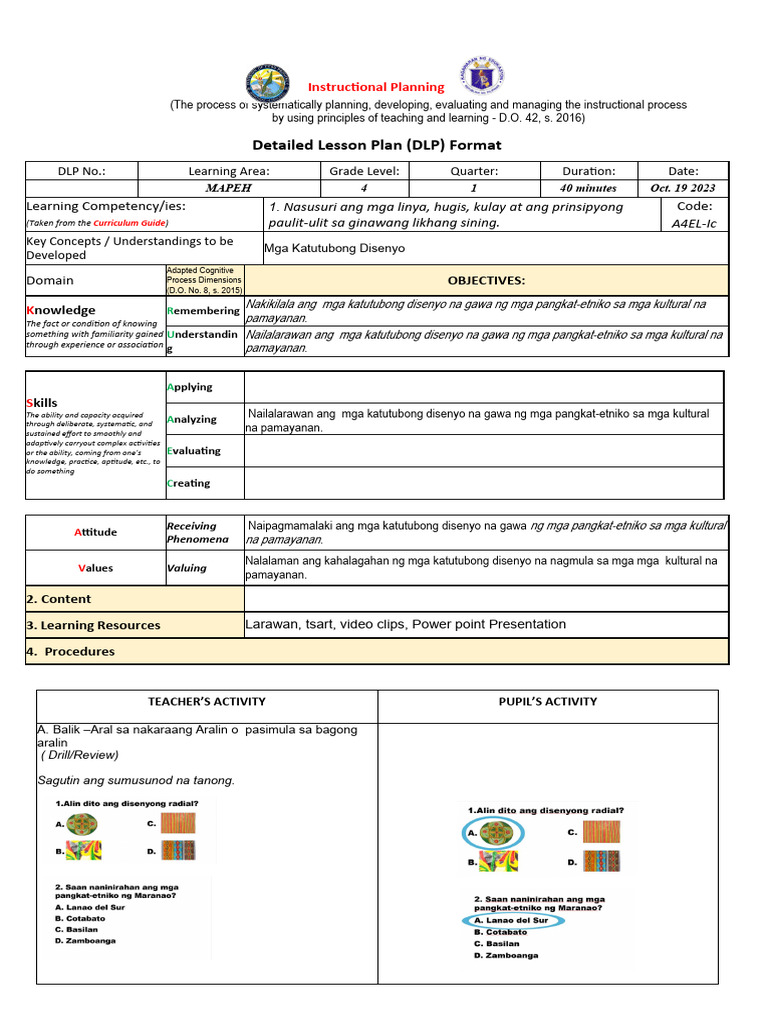 DLP - SINING 4, WK 6 1st Quarter | PDF